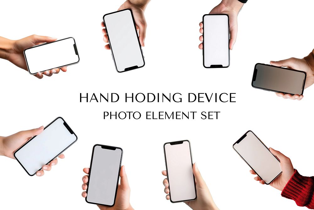 Hands holding smartphone element set | Free Photo - rawpixel