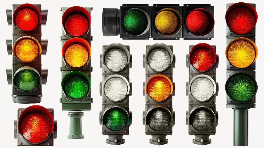 Traffic light isolated image set | Free Photo - rawpixel
