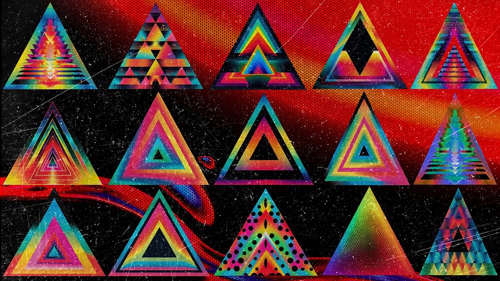 Abstract psychedelic triangle shape isolated | Free Photo - rawpixel
