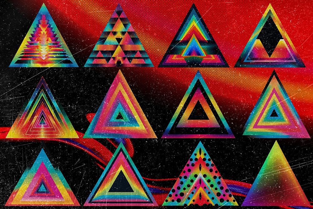 Abstract psychedelic triangle shape isolated | Free Photo - rawpixel