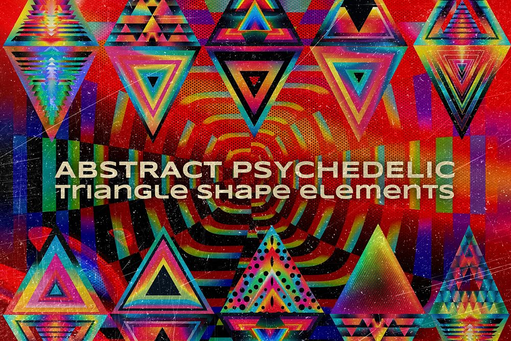 Abstract psychedelic triangle shape isolated | Premium Photo - rawpixel