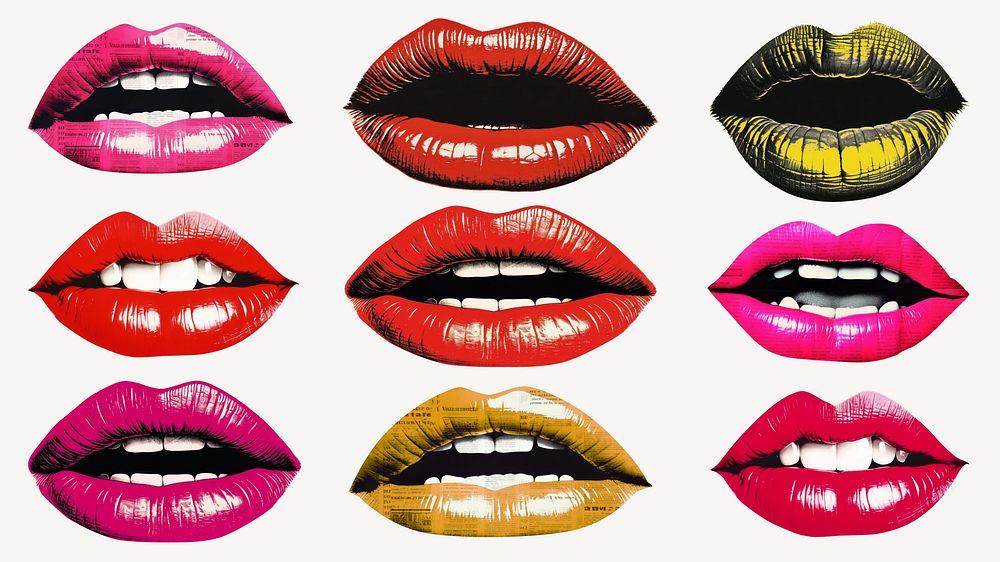 Silkscreen style lip expression isolated | Free Photo - rawpixel