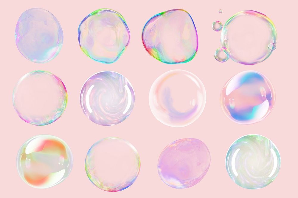Bubble effects isolated image set | Free Photo - rawpixel