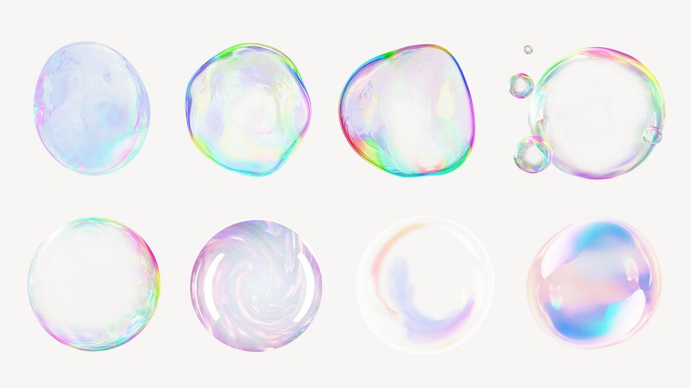 Bubble effects isolated image set | Premium Photo - rawpixel