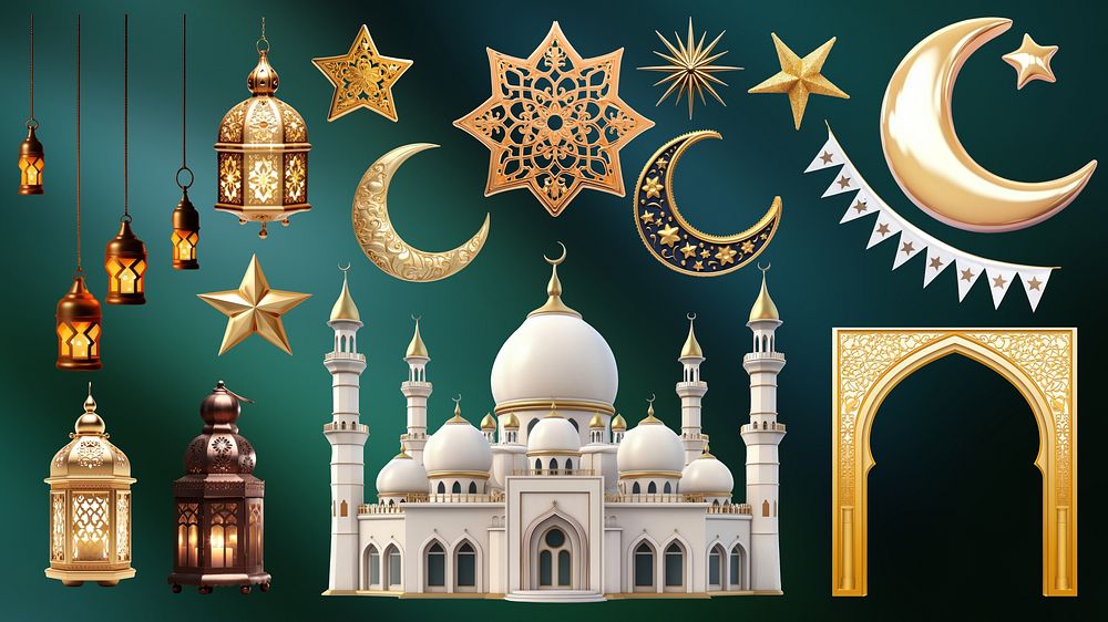 Ramadan Islamic element set | Premium Photo - rawpixel