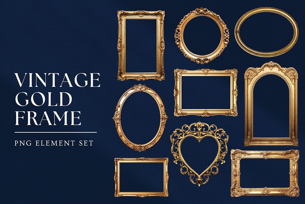 Vintage gold frame element set | Free Photo - rawpixel