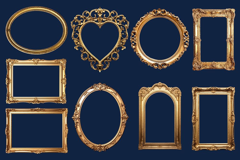 Vintage gold frame element set | Free Photo - rawpixel