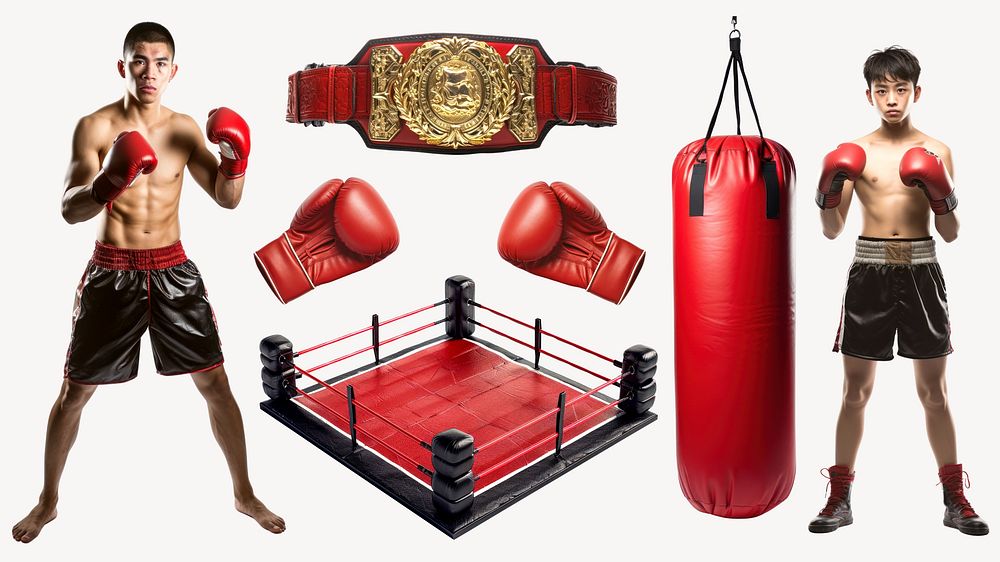 Boxing element set | Free Photo - rawpixel
