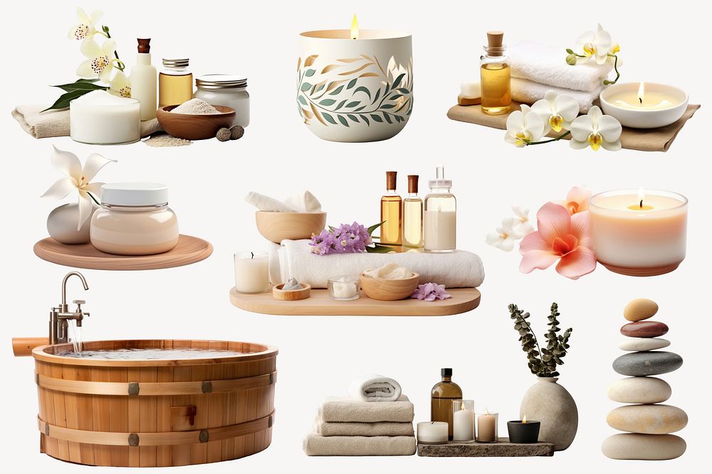 Retreat and spa element set | Premium Photo - rawpixel