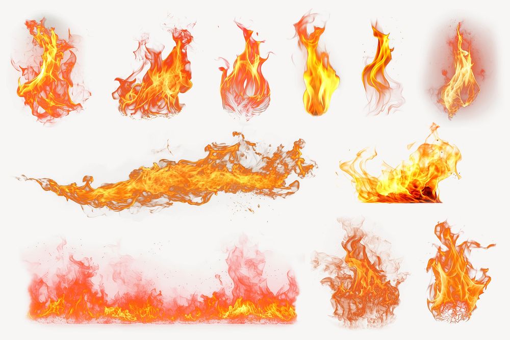 Fire flame effect element set | Free Photo - rawpixel
