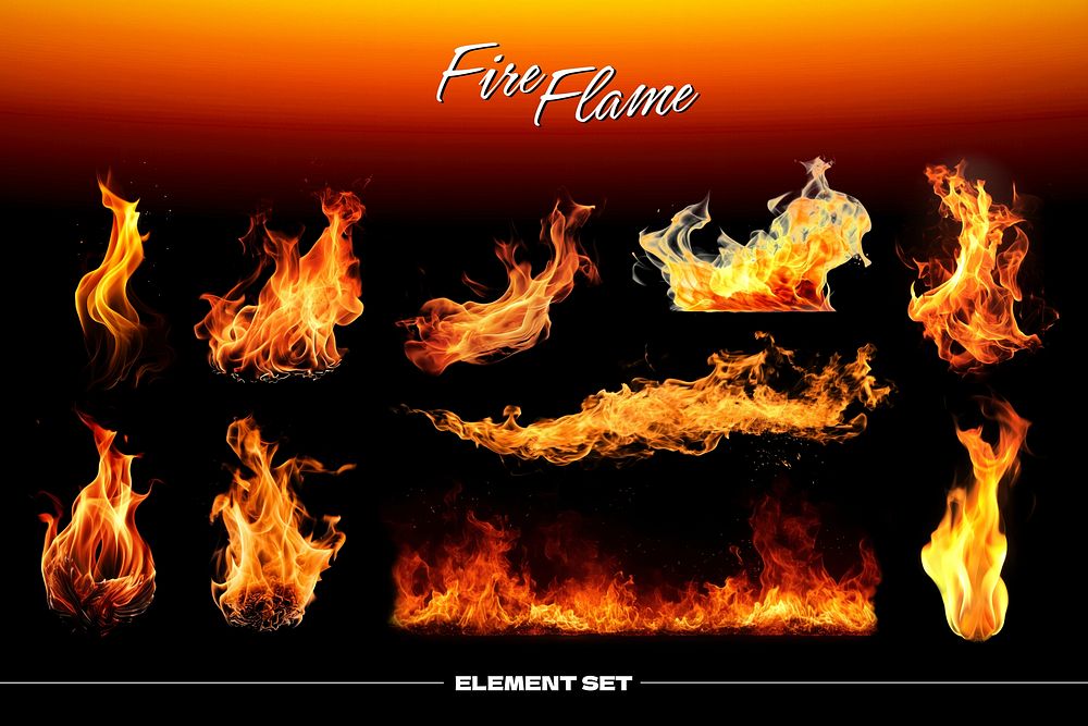 Fire flame effect element set | Free Photo - rawpixel