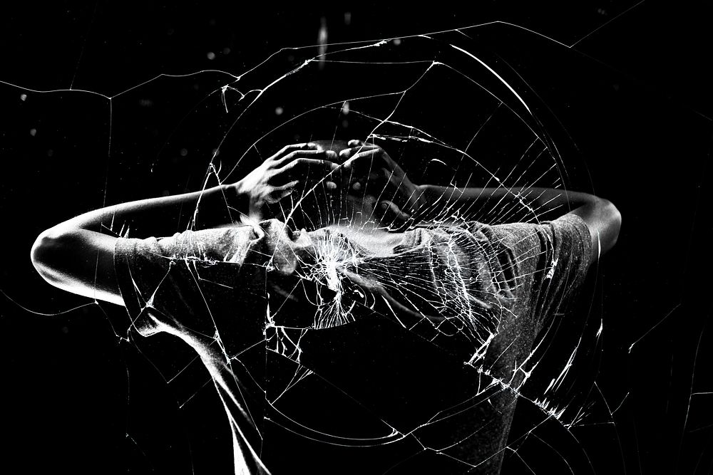 Broken glass effect stress man | Free Photo Illustration - rawpixel