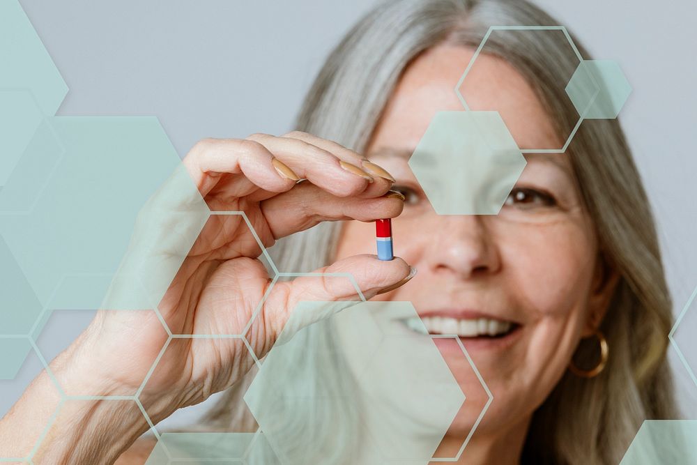 Senior taking pill viral disease | Free Photo Illustration - rawpixel