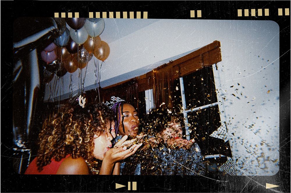 People celebrating in film frame | Free Photo Illustration - rawpixel