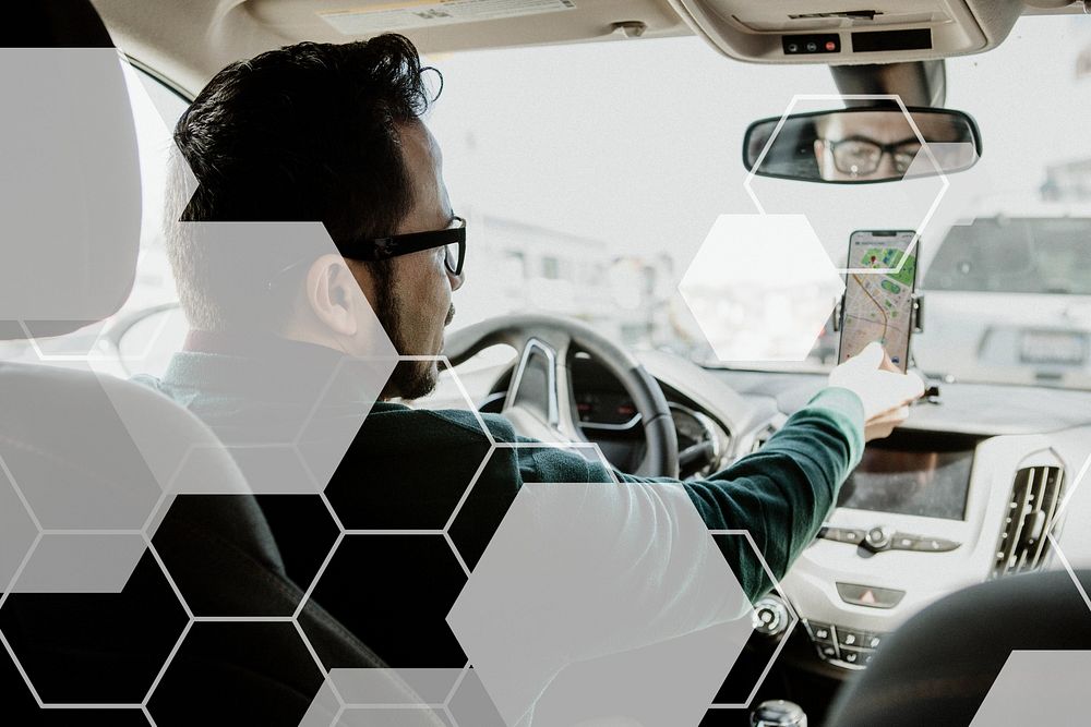 Driver using mobile phone navigation | Free Photo Illustration - rawpixel