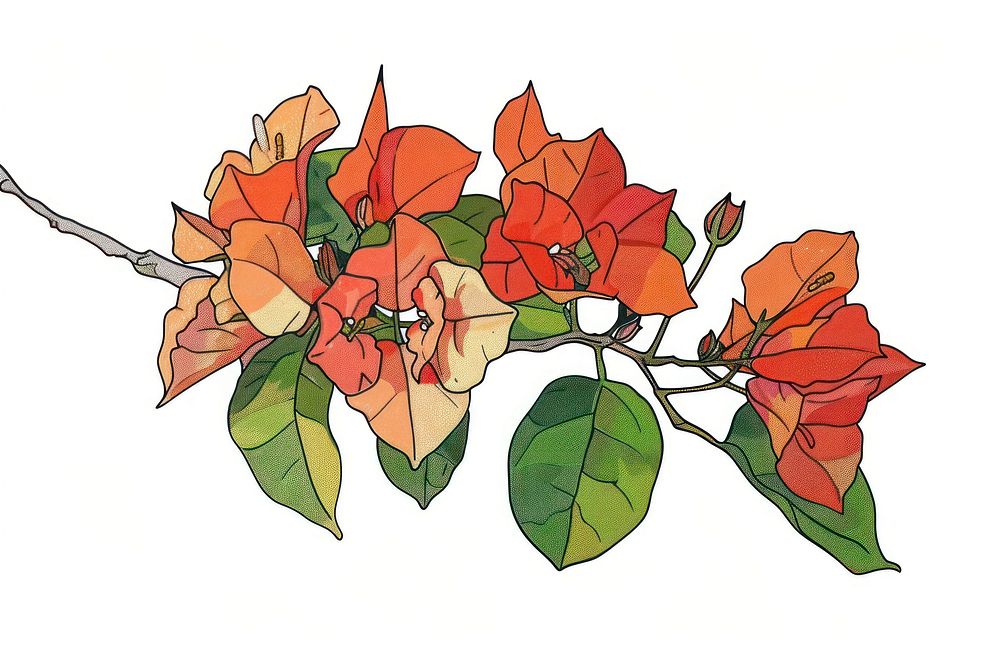 Bougainvillea drawing art illustrated | Free Photo Illustration - rawpixel
