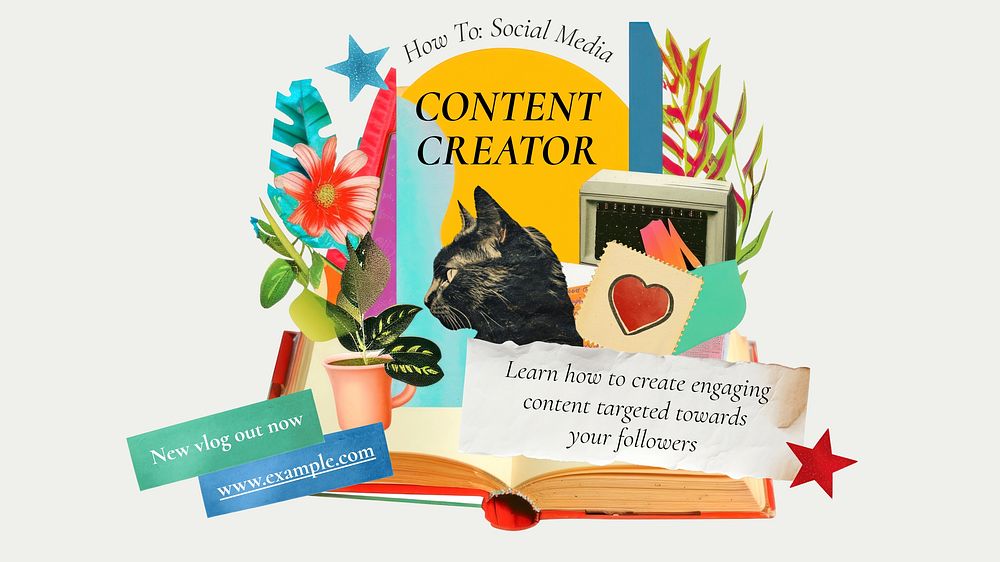 Content creator blog banner template | Free Photo - rawpixel