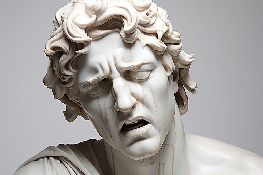 Greek sculpture david crying person | Free Photo - rawpixel