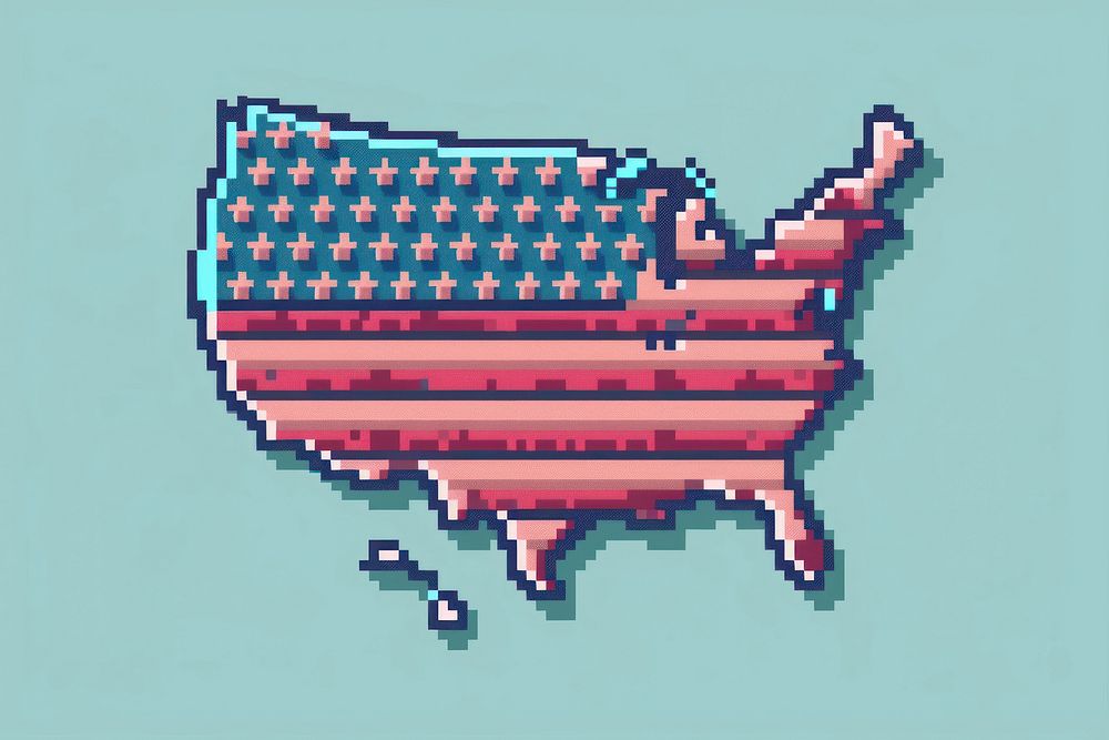 America state map pixel art | Free Photo Illustration - rawpixel