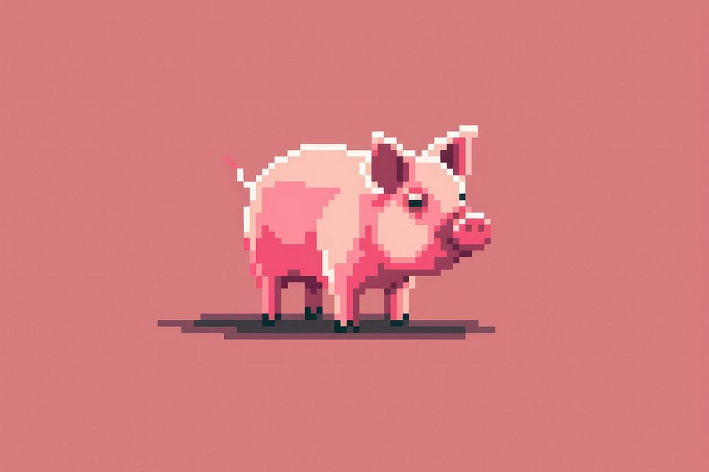 Pig pixel bulldozer wildlife machine. | Free Photo Illustration - rawpixel