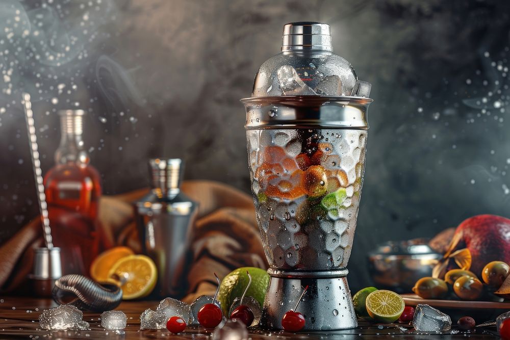 Vintage cocktail shaker cosmetics perfume | Free Photo - rawpixel