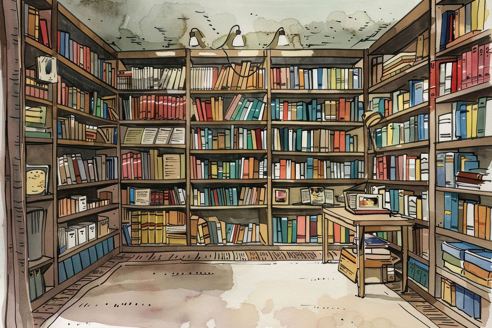 Academic library architecture furniture bookshelf. | Free Photo ...