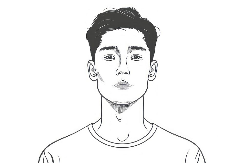 Asian man drawing face illustrated | Free Photo Illustration - rawpixel