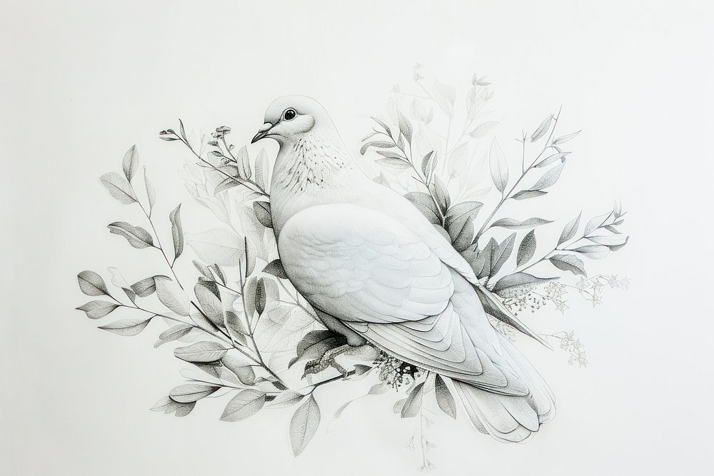 Dove illustrated drawing sketch. | Free Photo Illustration - rawpixel