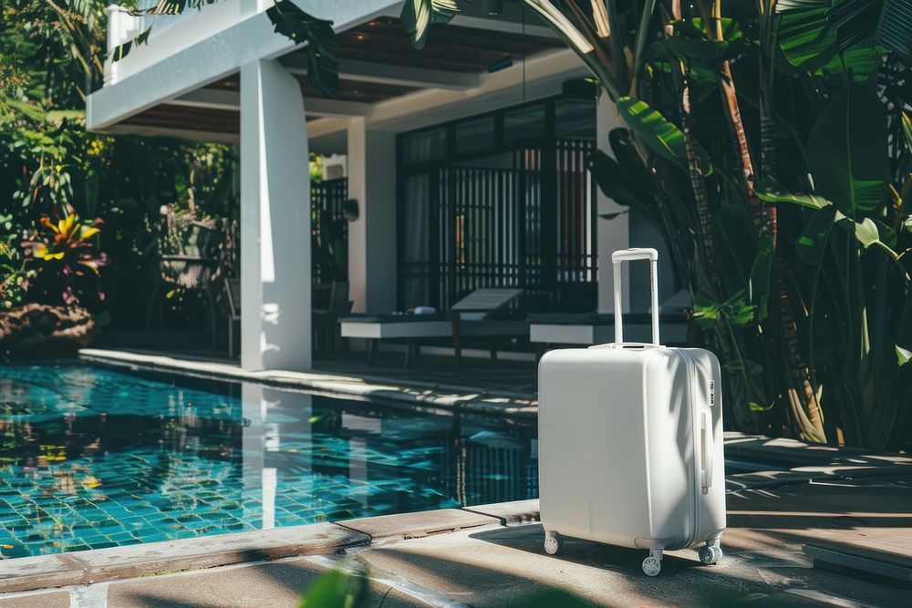 Travel luggage pool baggage water. | Free Photo - rawpixel