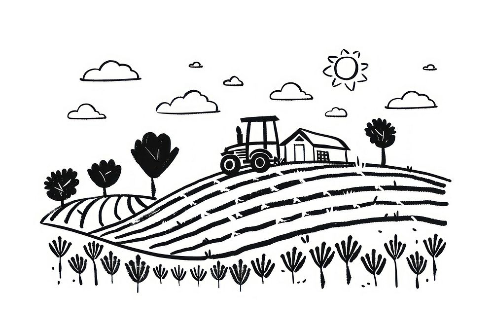 Smart farming drawing agriculture countryside. | Free Photo ...