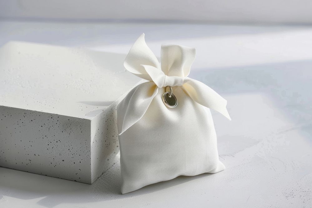 Small white linen fabric bag | Free Photo - rawpixel