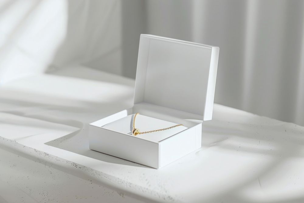 White mini gift box necklace | Premium Photo - rawpixel