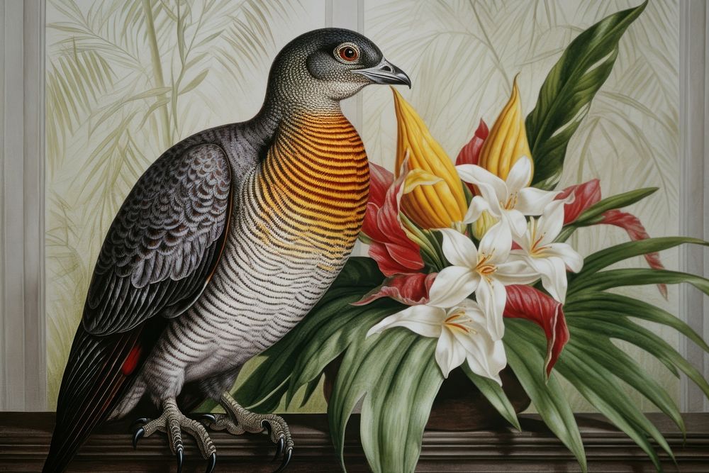 couple feathers painting art blossom. | Free Photo Illustration - rawpixel