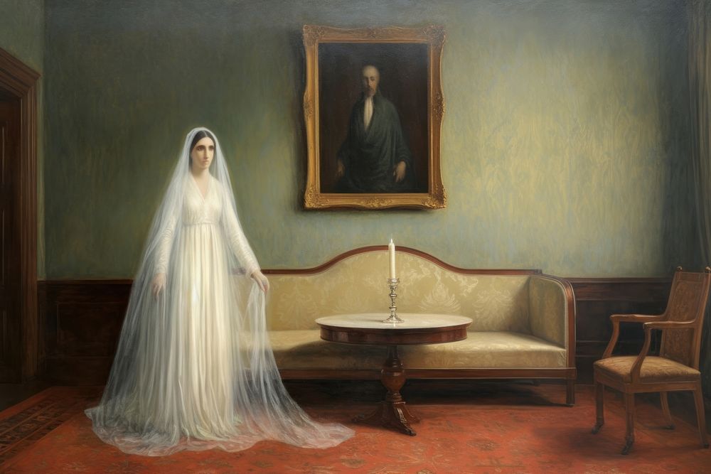 Ghost living room painting art | Free Photo Illustration - rawpixel