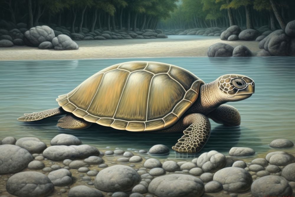 Sea turtle beach tortoise reptile | Free Photo Illustration - rawpixel