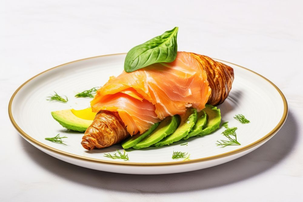 Croissant Benedict smoked salmon plate | Free Photo - rawpixel