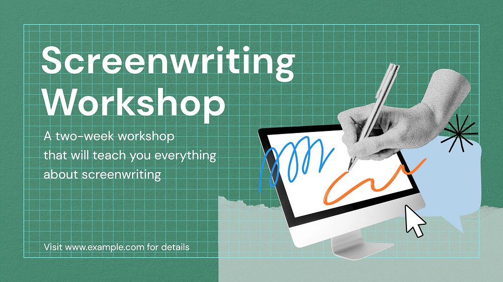 Screenwriting workshop blog banner template | Free Photo - rawpixel