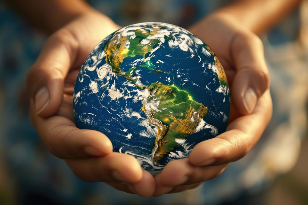 Earth being held two hands | Free Photo - rawpixel