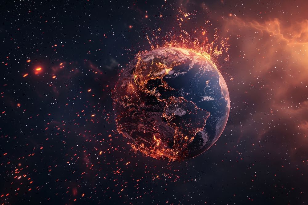 Earth is fire planet space | Free Photo - rawpixel