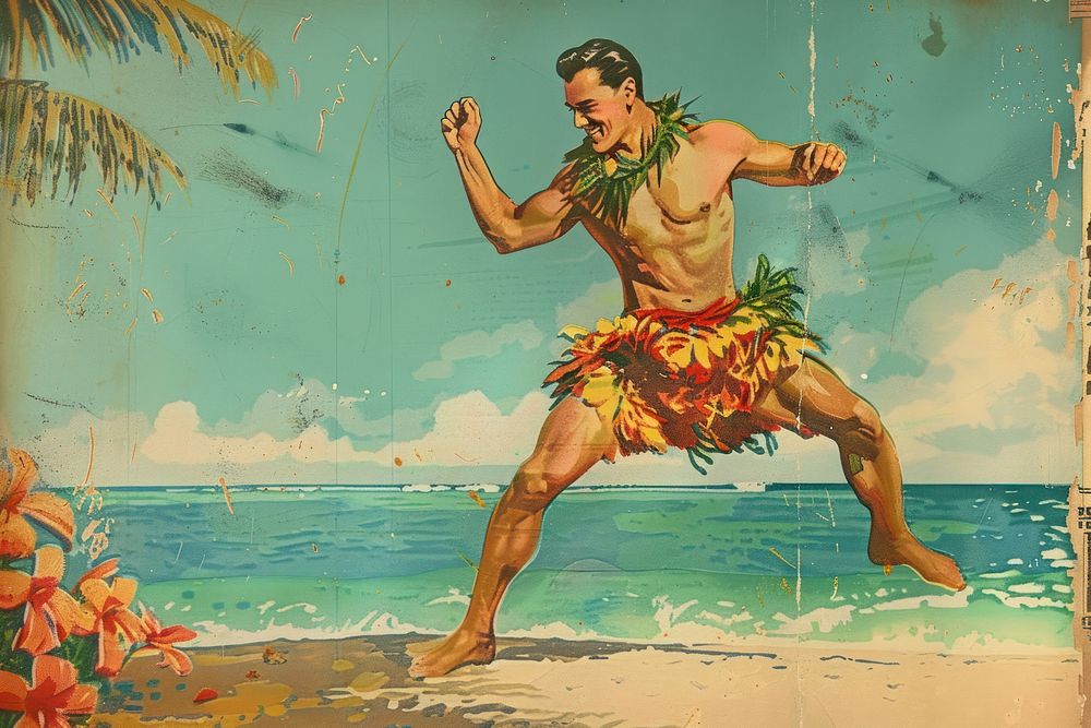 Hula man person adult. | Free Photo Illustration - rawpixel