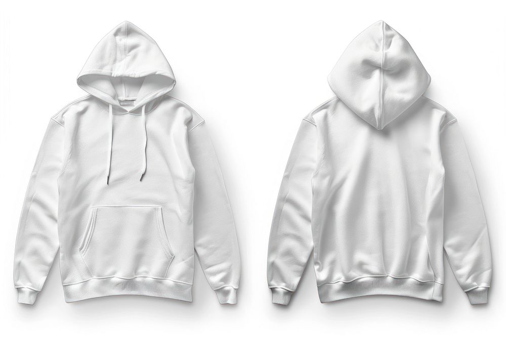 White hoodie front back view | Free Photo - rawpixel