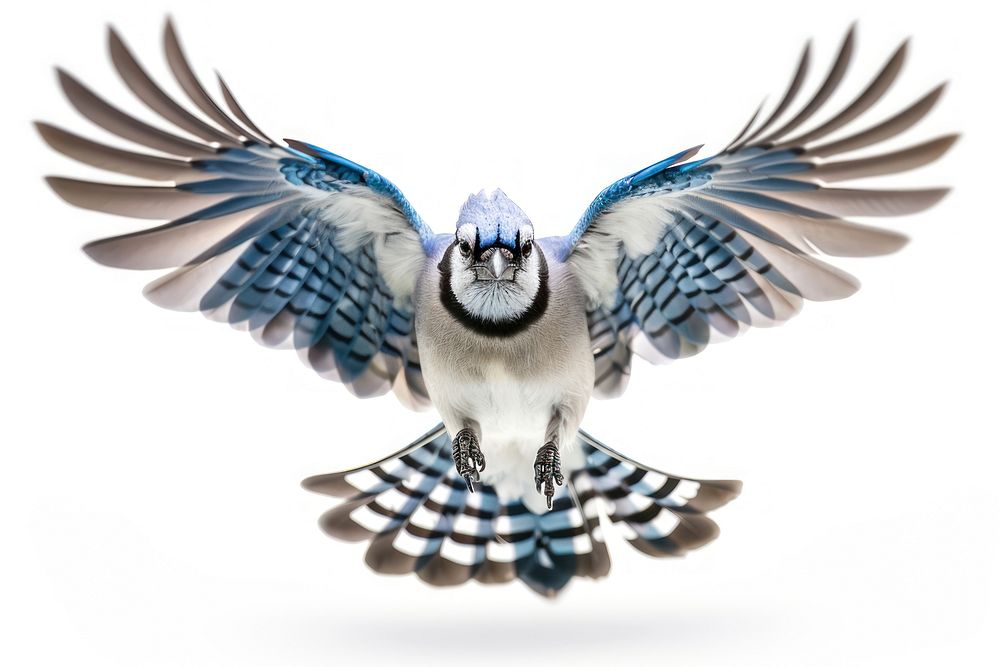 Vibrant blue jay in flight | Free Photo - rawpixel