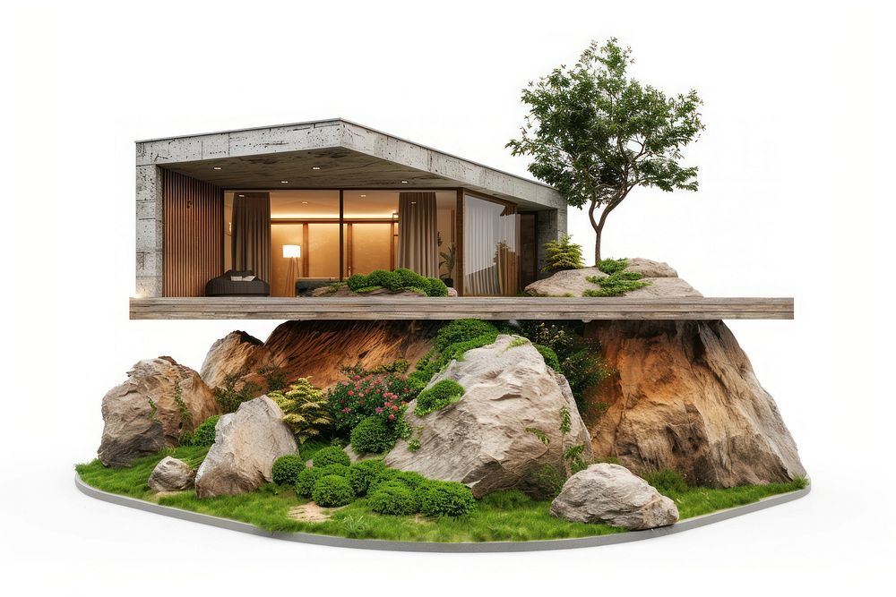 Modern cliffside house design | Free Photo - rawpixel