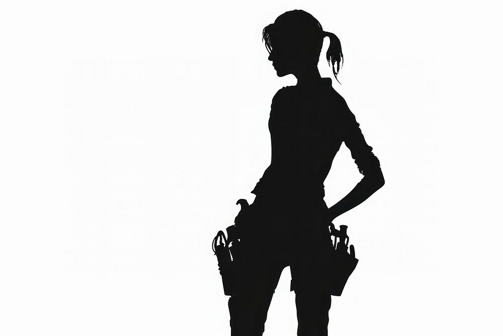 Silhouette woman with tool belt | Free Photo Illustration - rawpixel