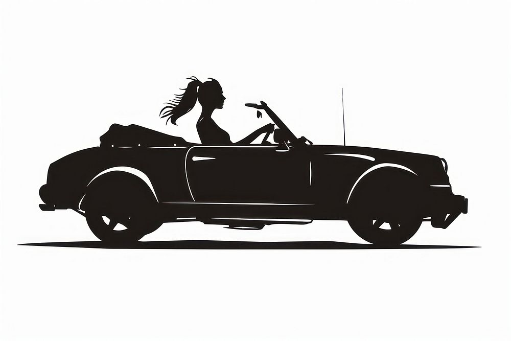 Silhouette woman driving convertible car | Free Photo Illustration ...