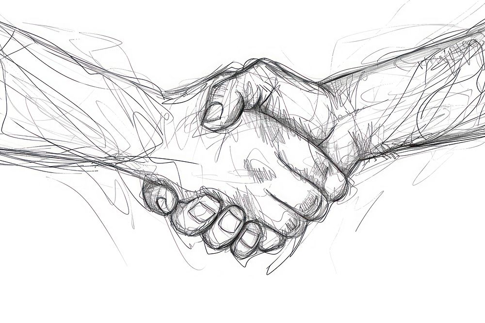 Hand drawn handshake drawing illustrated | Free Photo Illustration ...