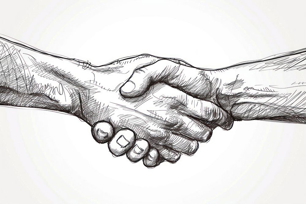 Hand drawn handshake person human | Free Photo Illustration - rawpixel