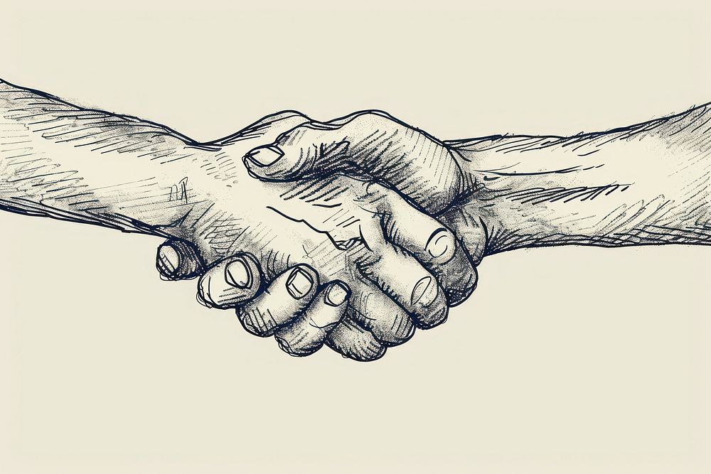 Hand drawn handshake human person | Free Photo Illustration - rawpixel