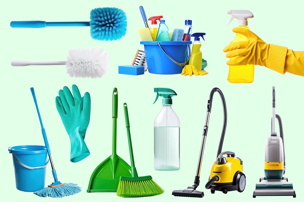 Cleaning supply element set | Free Photo - rawpixel