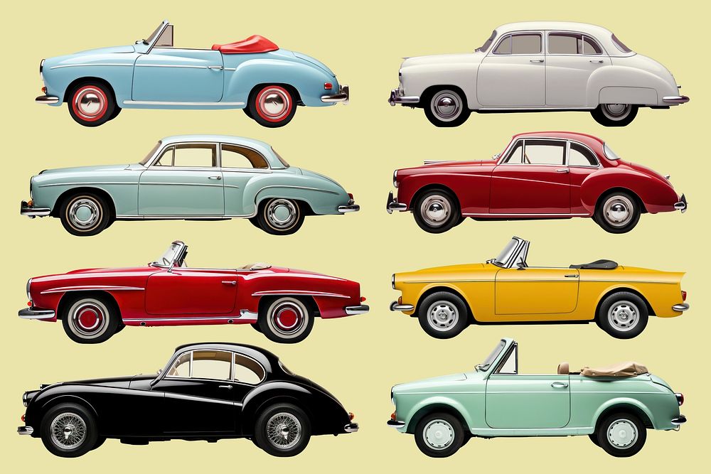 Classic car element set | Free Photo - rawpixel